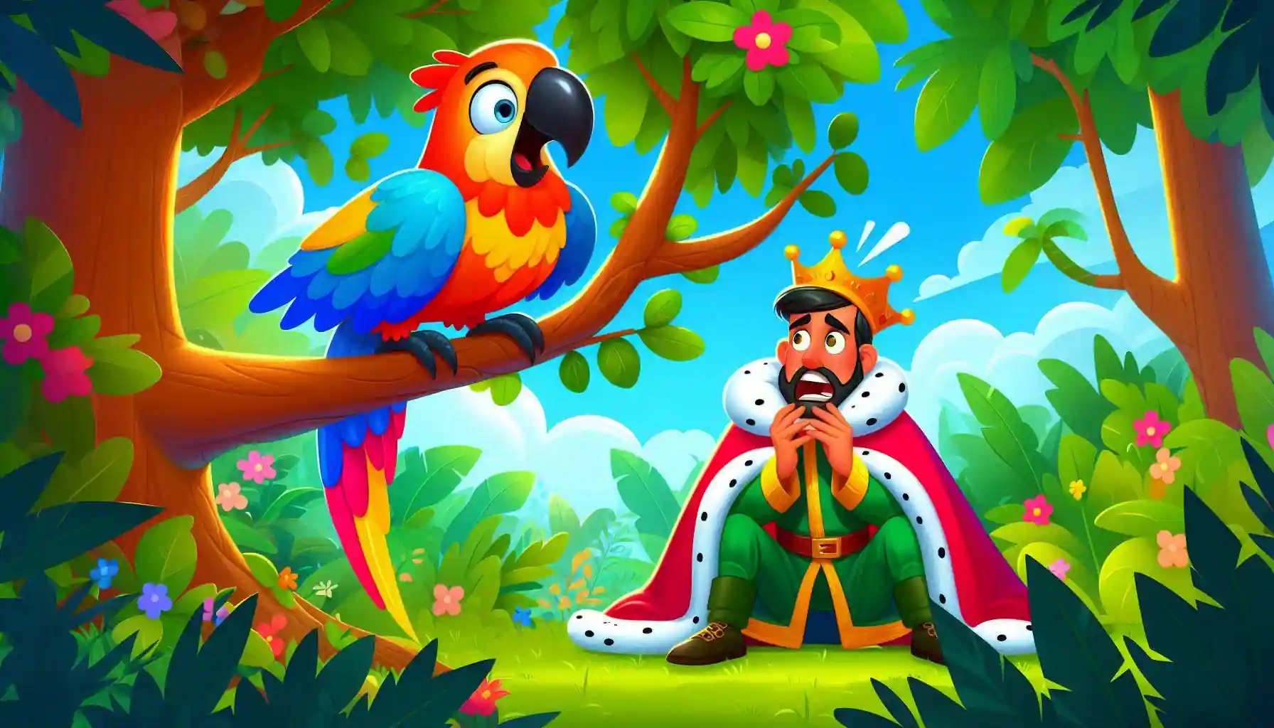 The King and Macaw Parrots Story - Storybook